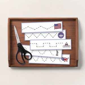UNITED STATES Cutting Strips for Scissors Skills | Fun Montessori ...