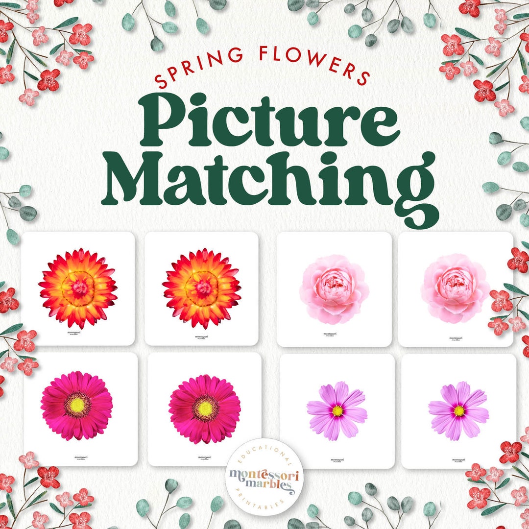 SPRING FLOWERS Matching and Memory Games | Fun Activity for Preschool ...
