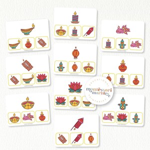 Diwali Picture Matching Cards: Montessori Learning Activity (digital ...
