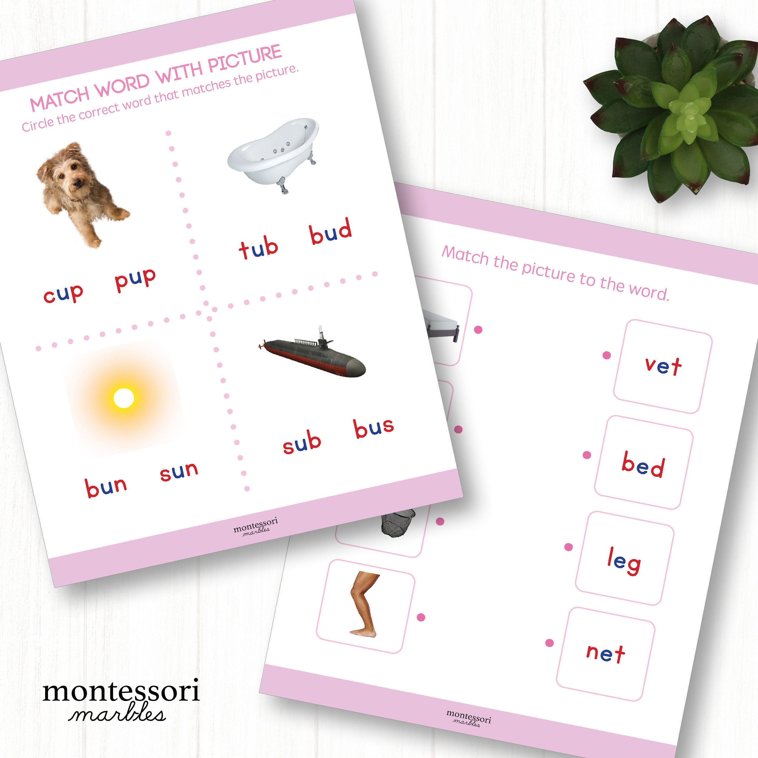 BUNDLE Montessori Pink Series Workbooks Short A E I O U CVC | Etsy