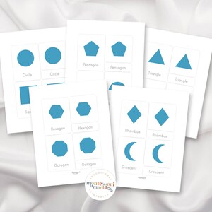 GEOMETRIC SHAPES Nomenclature Cards Montessori Inspired Resources ...