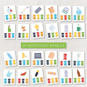 EARTH DAY Recycling Bins and Waste Management Matching - Etsy