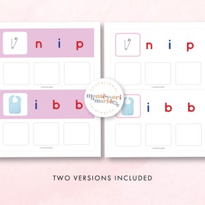 Montessori Pink Series Jumbled Word Cards for Short I, Activity for ...