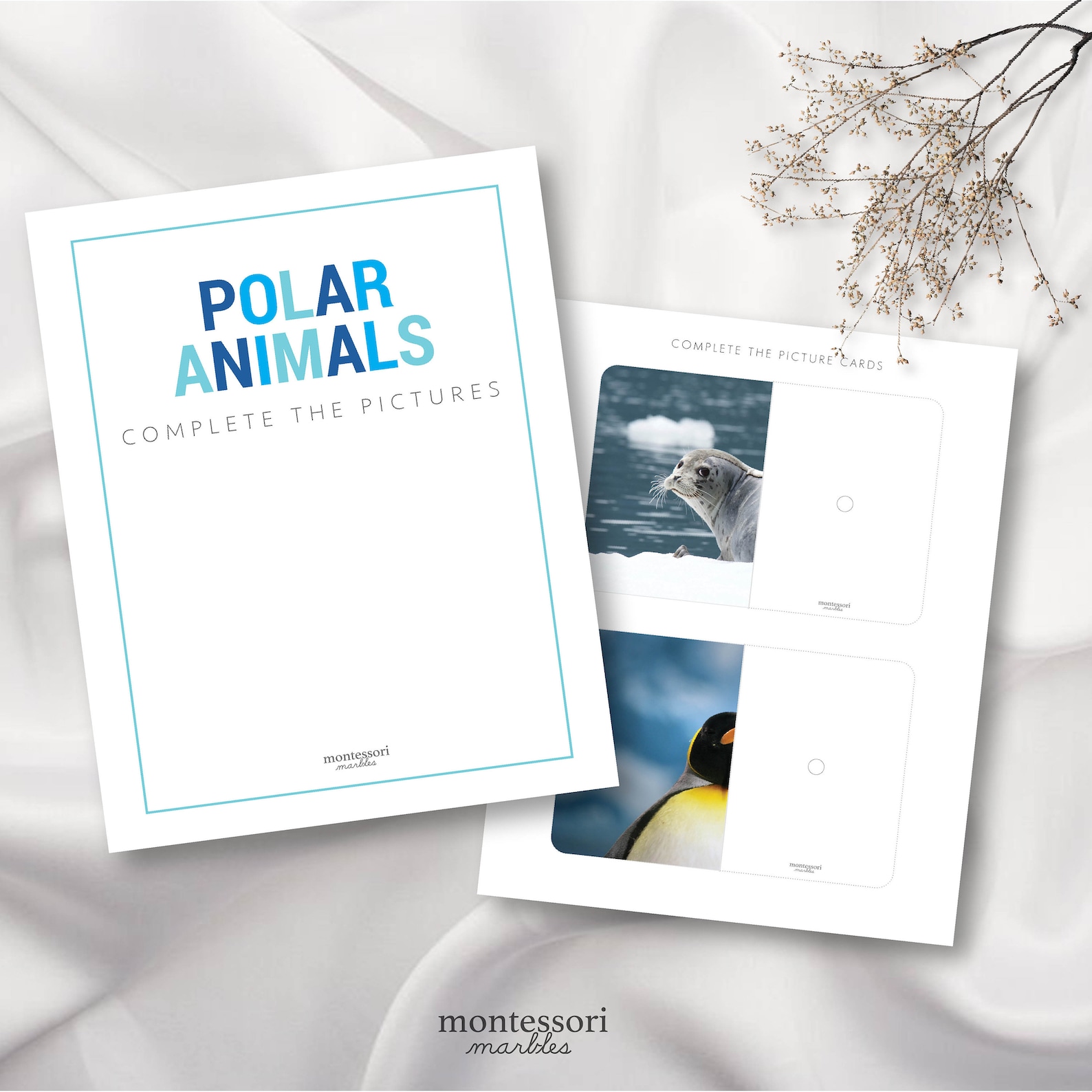 POLAR ANIMALS Montessori Picture Matching Activity Toddlers - Etsy