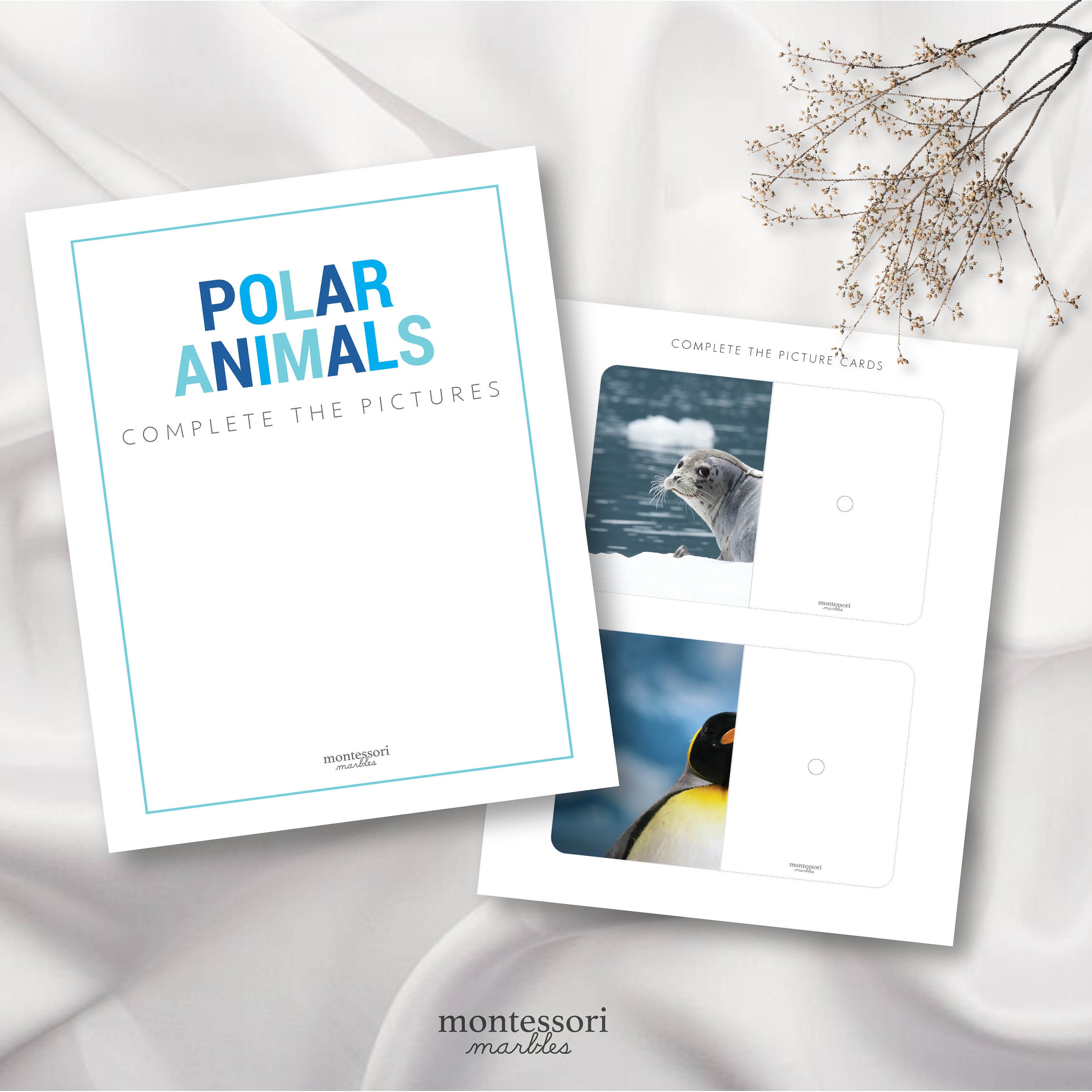 POLAR ANIMALS Montessori Picture Matching Activity Toddlers - Etsy