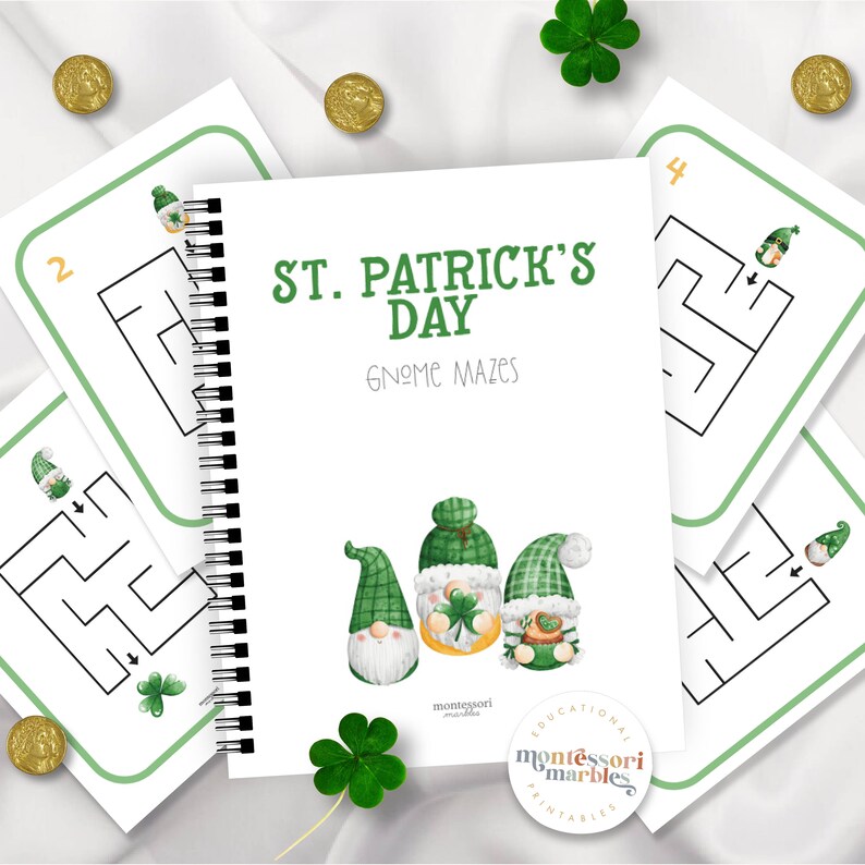 St Patrick's Day Gnome Mazes | Problem Solving 10 Mazes | Ages 3-6 ...
