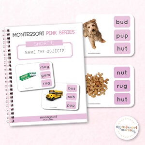 Montessori Pink Series Name the Objects SHORT U Flash Card Printable ...