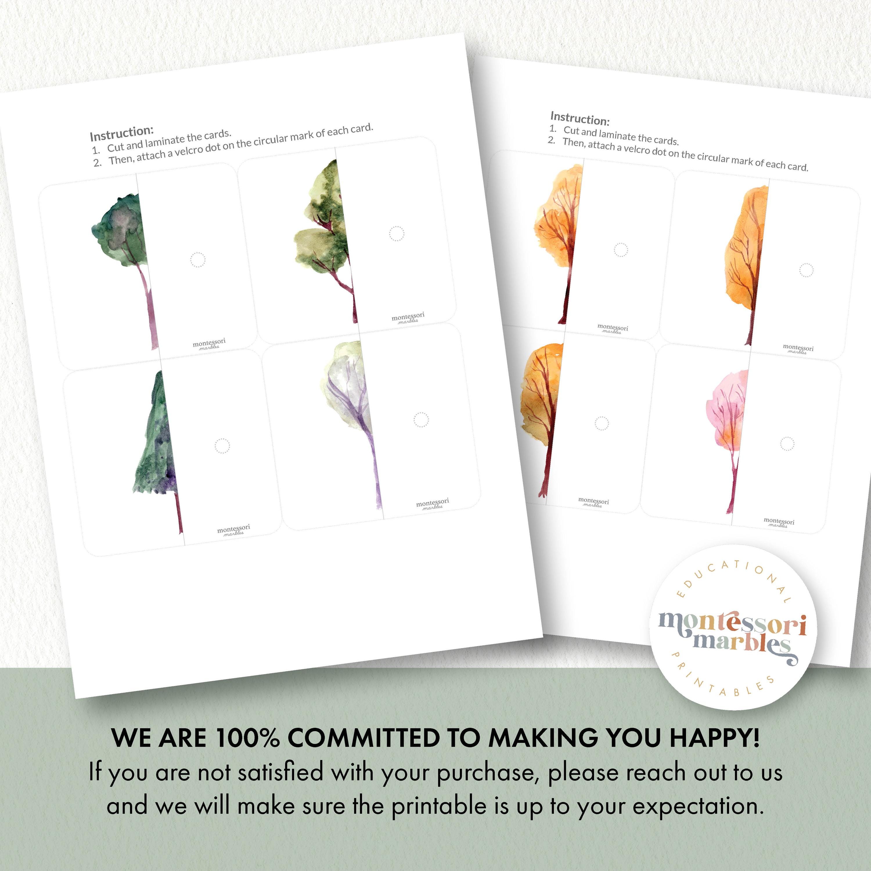 Tree Symmetry Puzzles Printable | Montessori Two-piece Matching ...
