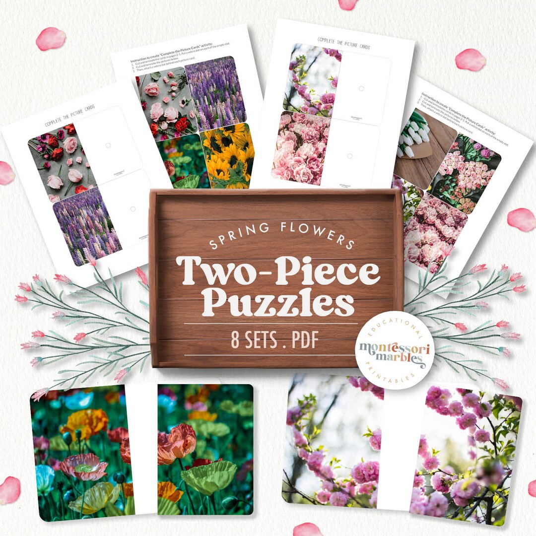 SPRING FLOWERS Montessori Picture Matching Activity, Toddlers Matching ...