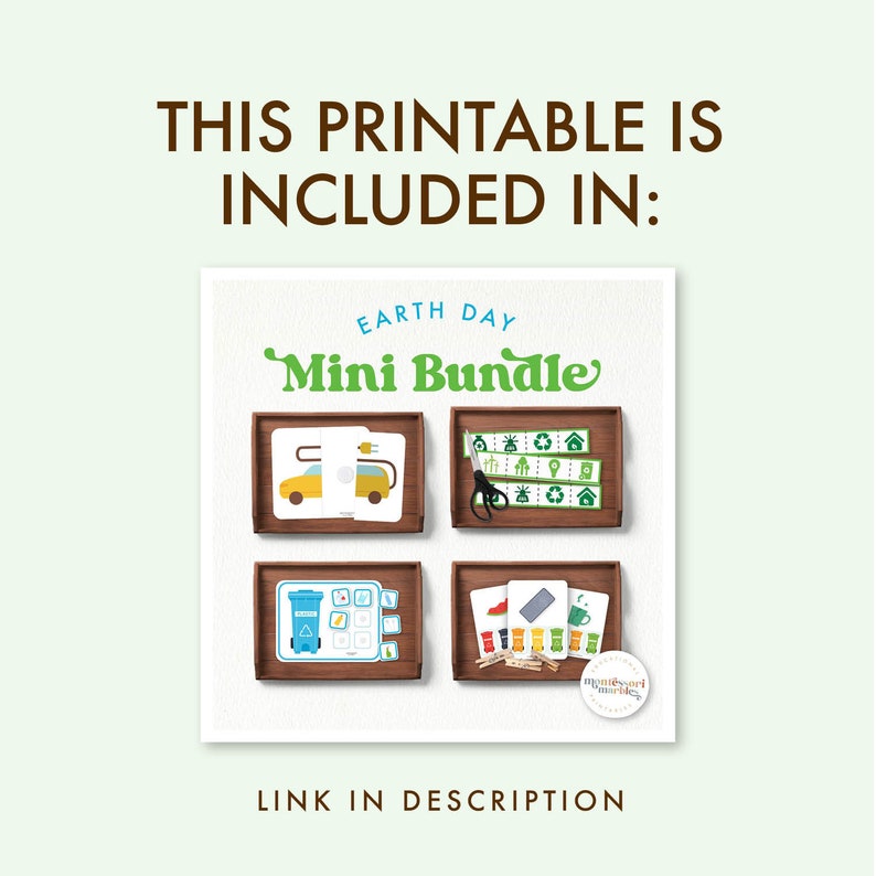 EARTH DAY RECYCLABLE Sorting Cards | Montessori Inspired Printable ...