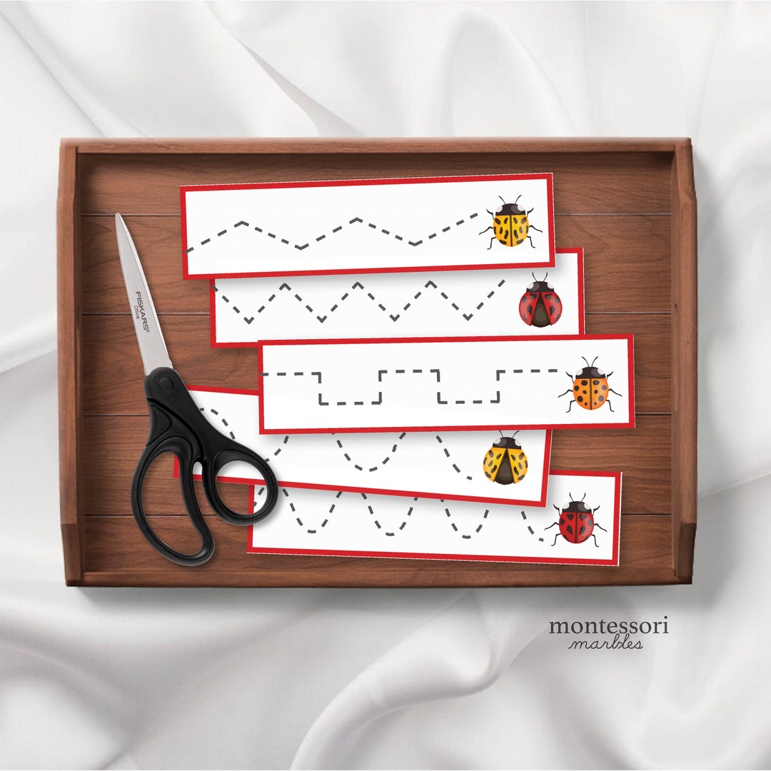 LADY BUGS Cutting Strips for Montessori Toddler & Prek Fun - Etsy
