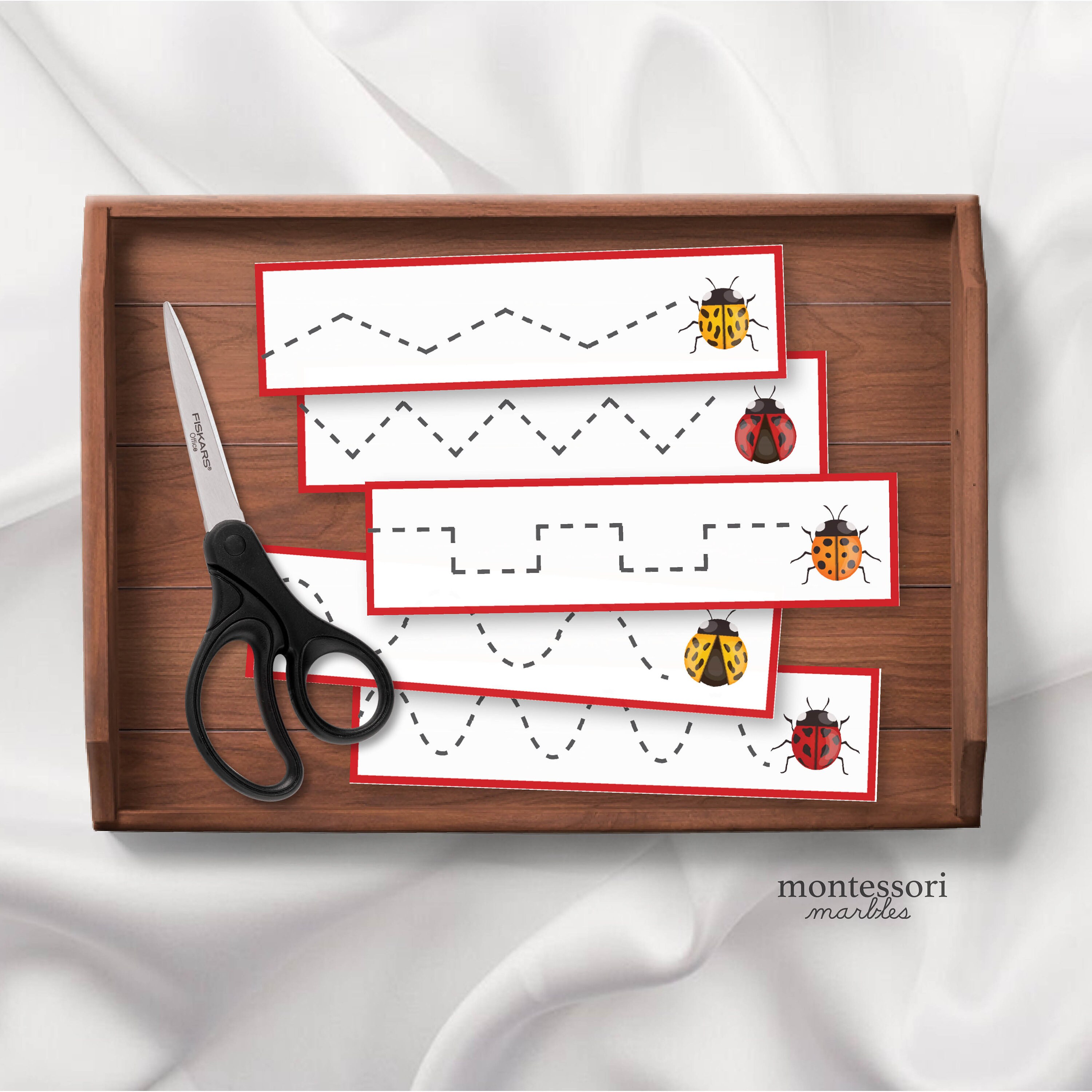 LADY BUGS Cutting Strips for Montessori Toddler & Prek Fun - Etsy