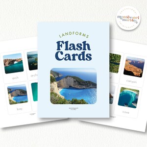 LANDFORMS Flash Cards Montessori Inspired Cards Social Studies ...