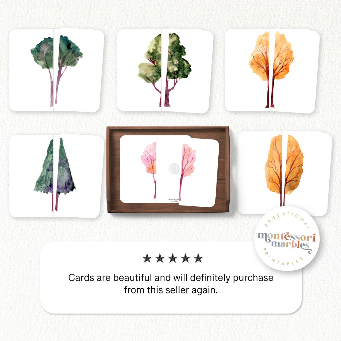 Tree Symmetry Puzzles Printable | Montessori Two-piece Matching ...