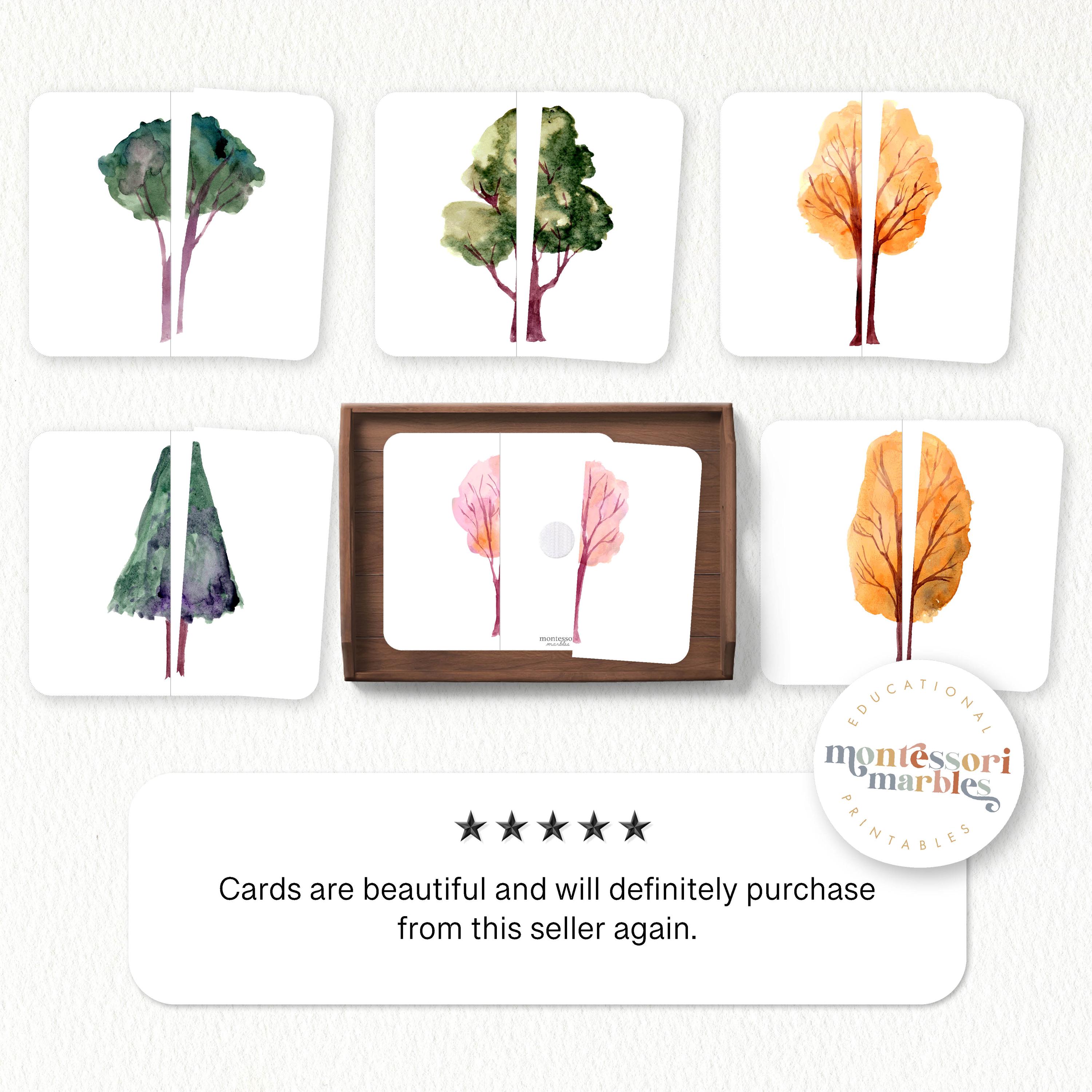 Tree Symmetry Puzzles Printable | Montessori Two-piece Matching ...