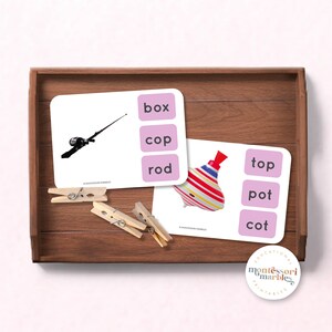 Montessori Pink Series Name the Objects SHORT O Flash Card Printable ...