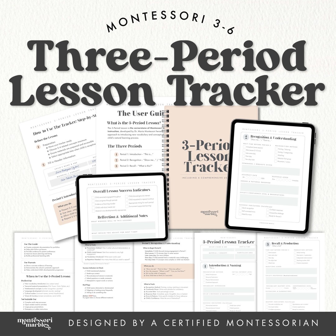 Montessori 3-period Lesson Tracker | Documentation Templates + User ...