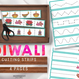 DIWALI Cutting Strips Montessori Inspired Printable Fine Motor Skills ...