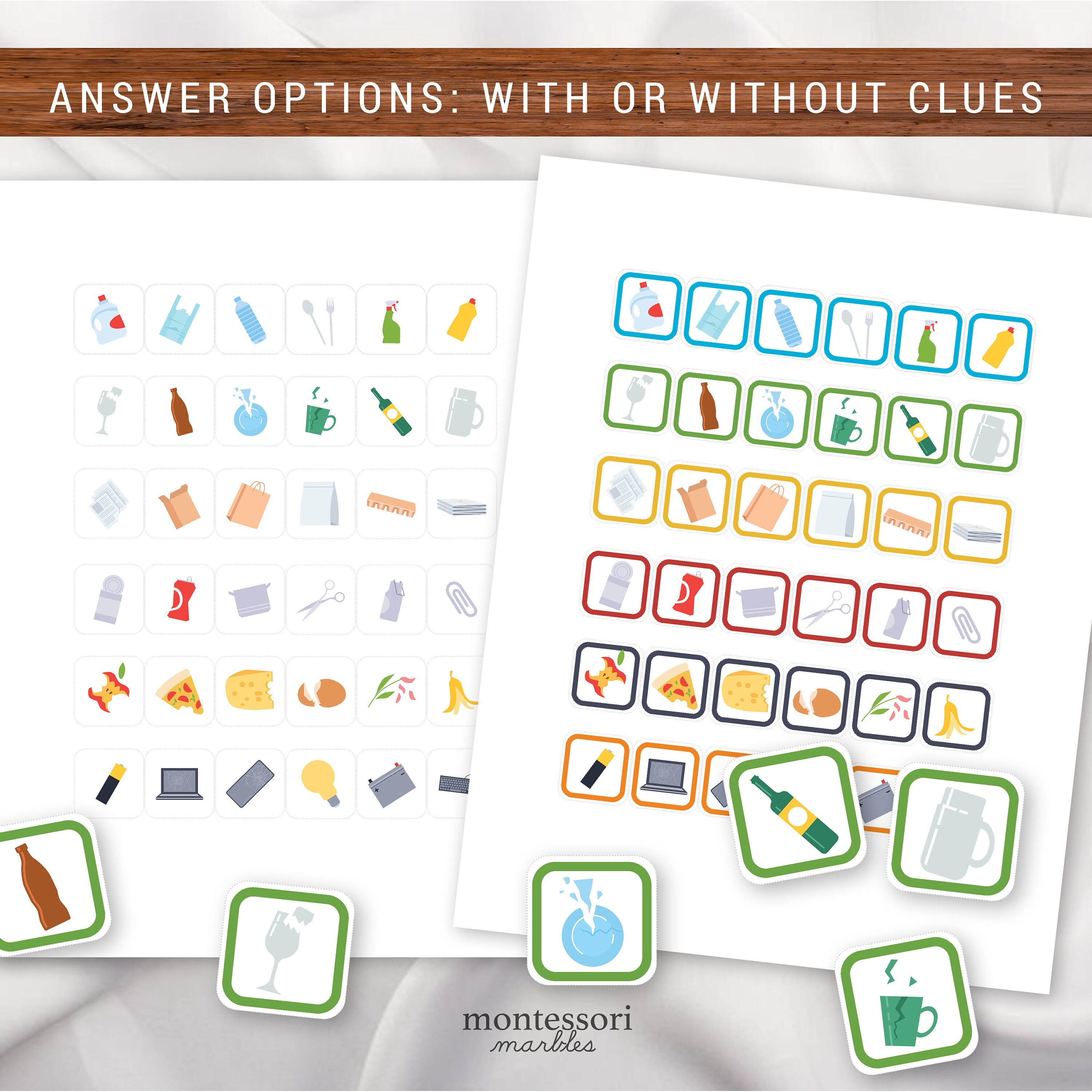 EARTH DAY RECYCLABLE Sorting Cards Montessori Inspired - Etsy