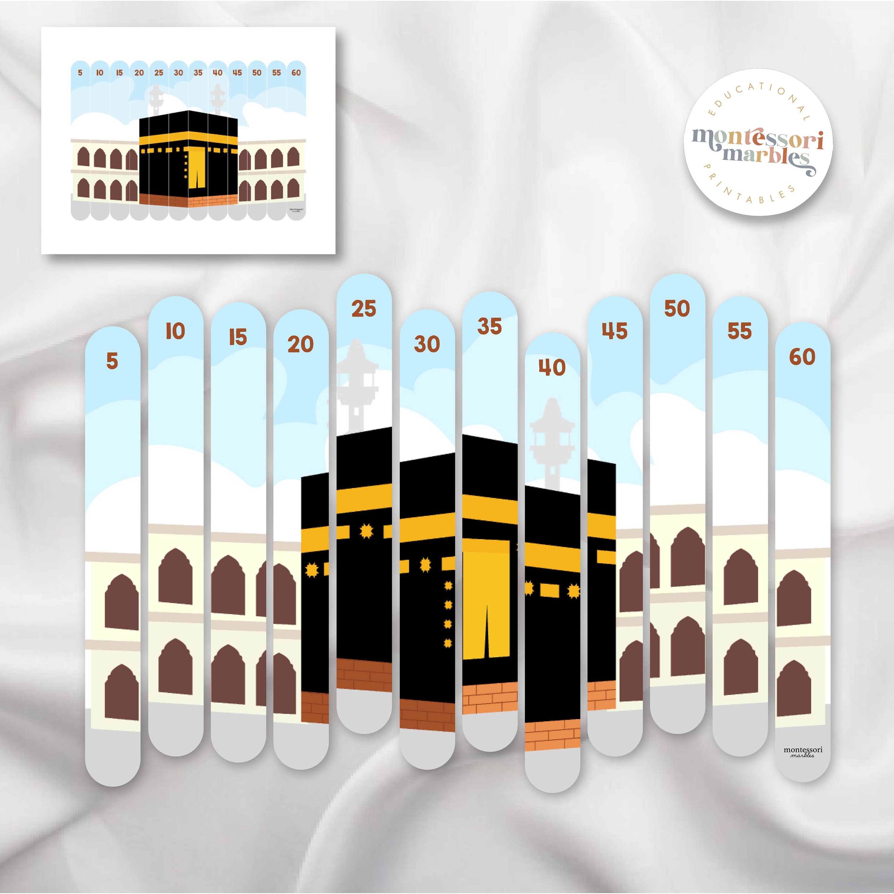 RAMADAN Skip Counting Puzzles Jumbo Craft Sticks Learn Math for ...