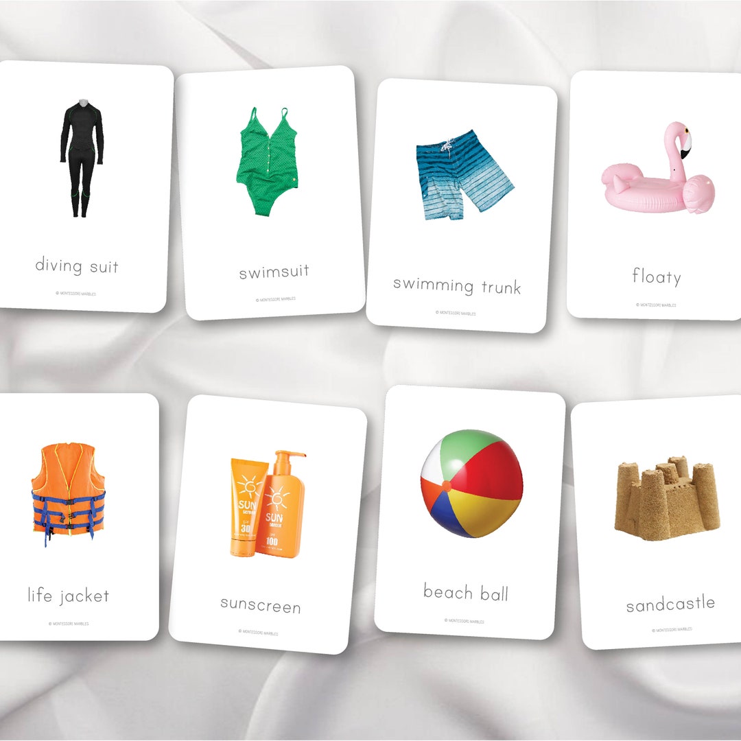 SUMMER Flash Cards Summer Vocabulary Builder Montessori Inspired ...
