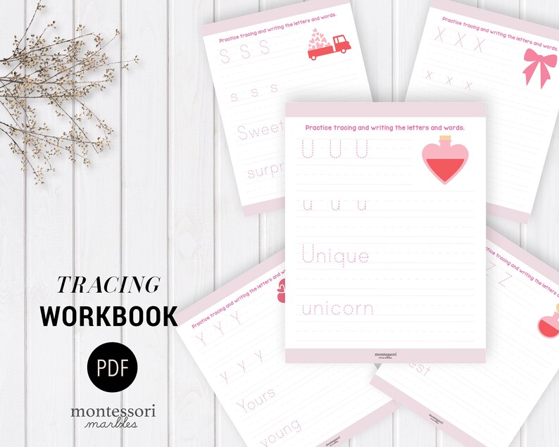 VALENTINES DAY Tracing Pages Handwriting Practice Workbook | Etsy