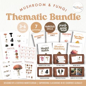 Mushroom Activity Bundle | Montessori Science | Nature Study Workbook ...