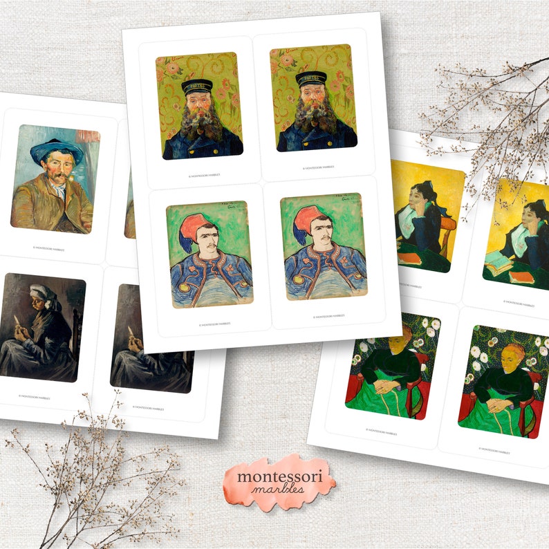 VINCENT VAN GOGH Matching Picture Cards Famous Paintings Art - Etsy