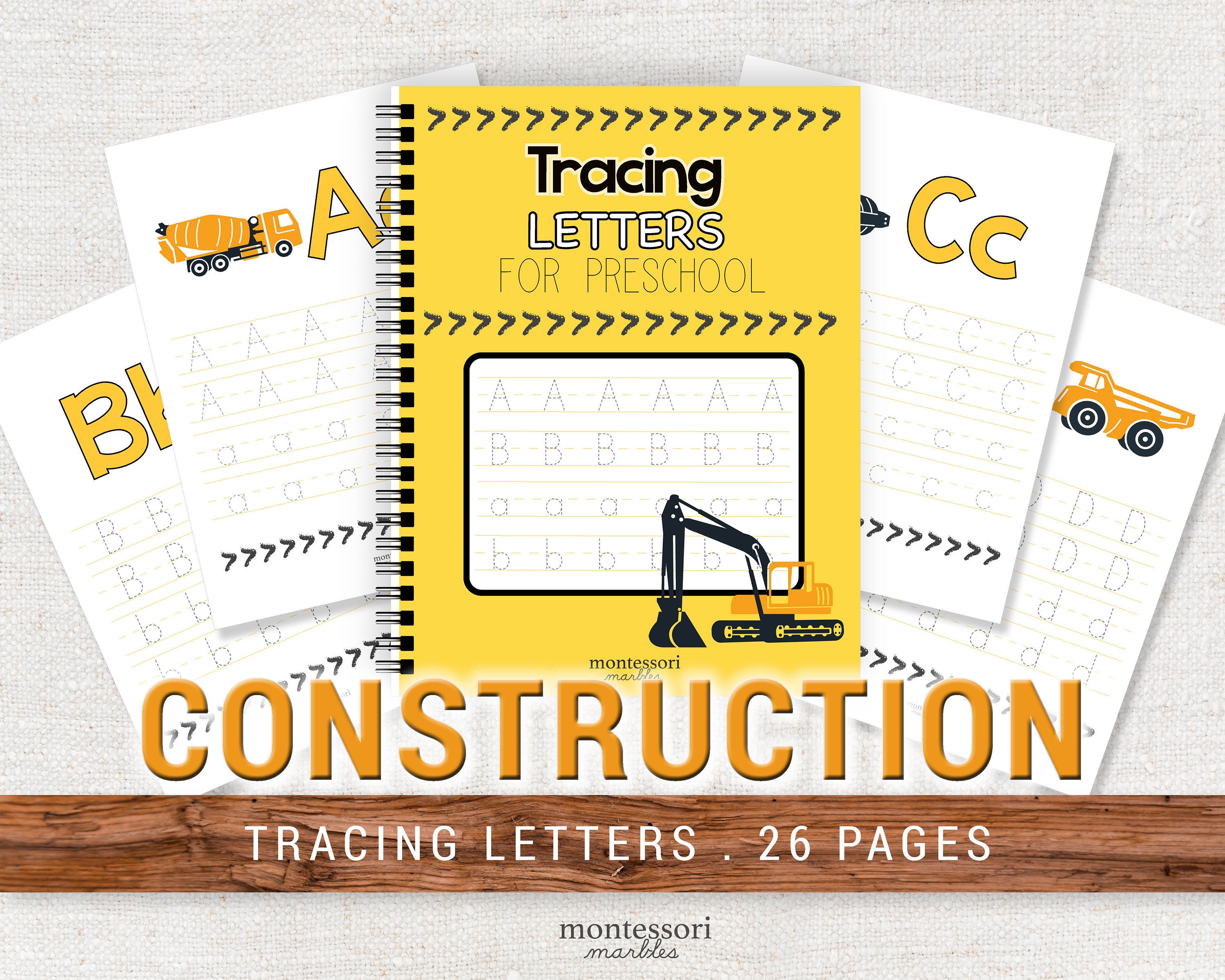 CONSTRUCTION Tracing Workbook Tracing Letters for Pre-k - Etsy