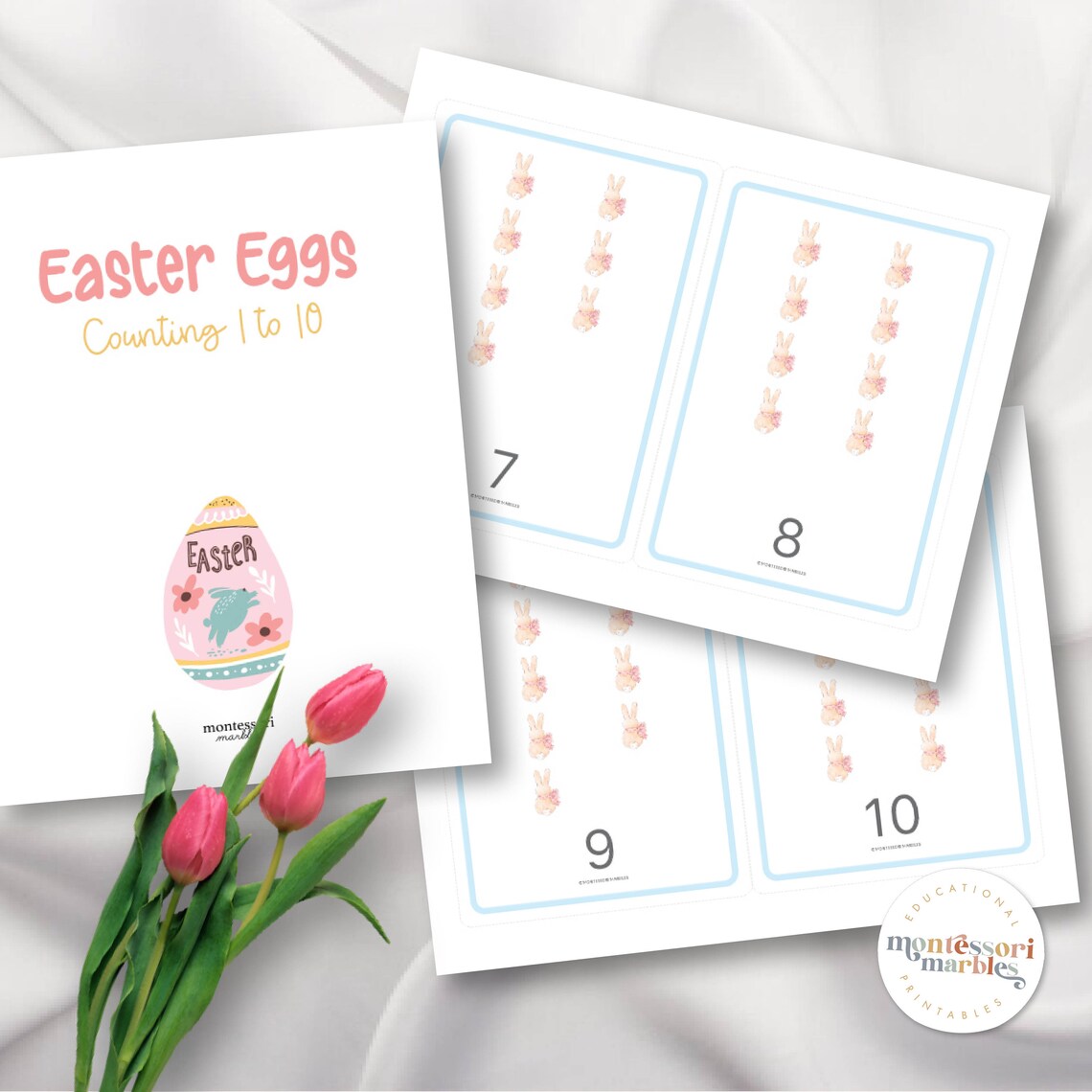 Easter Counting Cards | Montessori Math Printable | Preschool Number ...