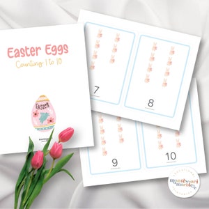 EASTER Counting Cards, Count 1 to 10, Montessori Inspire, Preschool ...