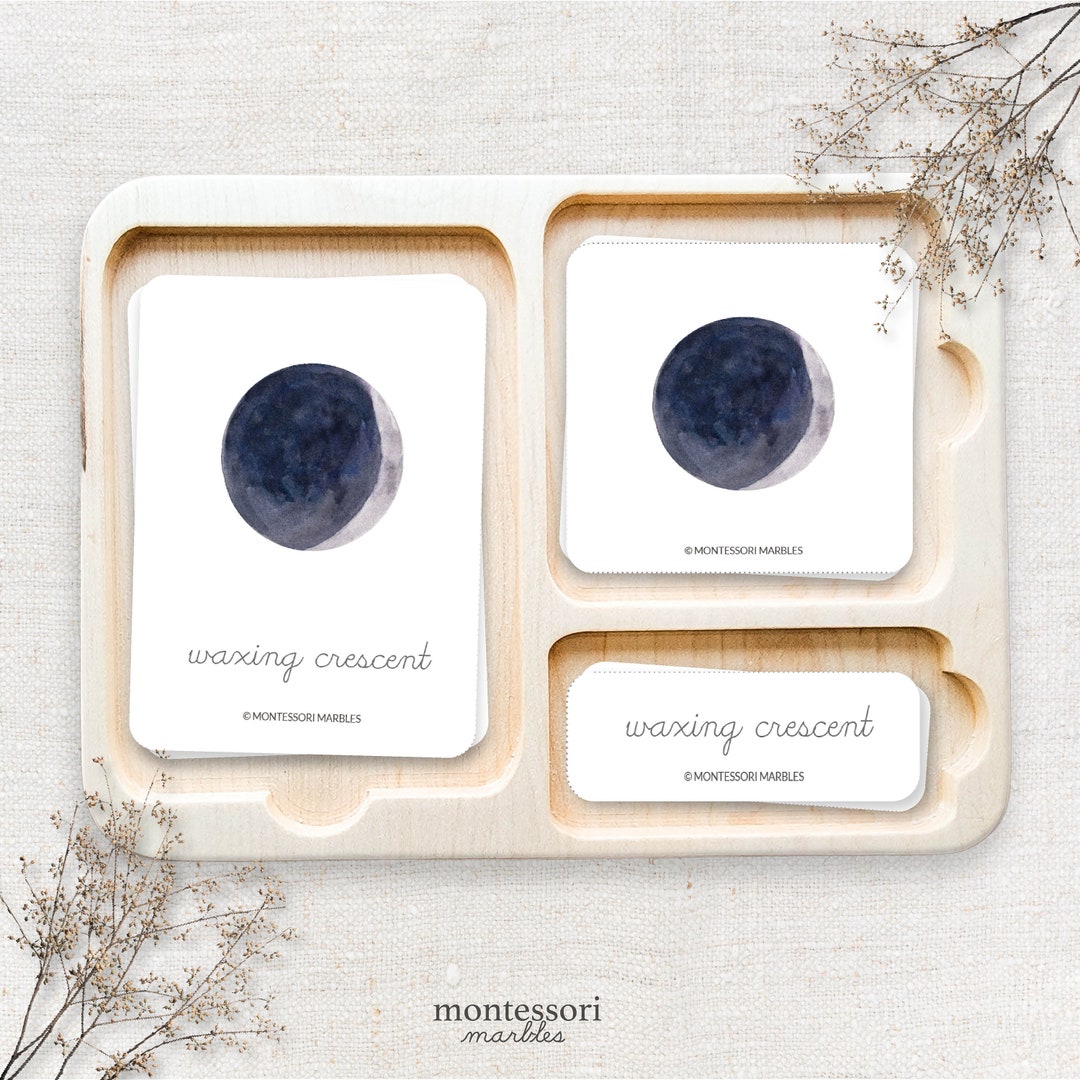 CURSIVE MOON PHASES Montessori Nomenclature Cards Montessori - Etsy