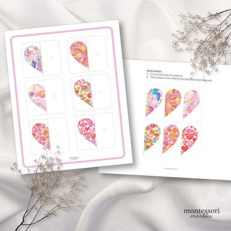 VALENTINES DAY Hearts Symmetry Matching Puzzle Montessori - Etsy