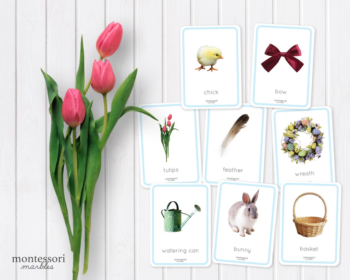 EASTER Flash Cards Montessori Inspired Printable Vocabulary - Etsy