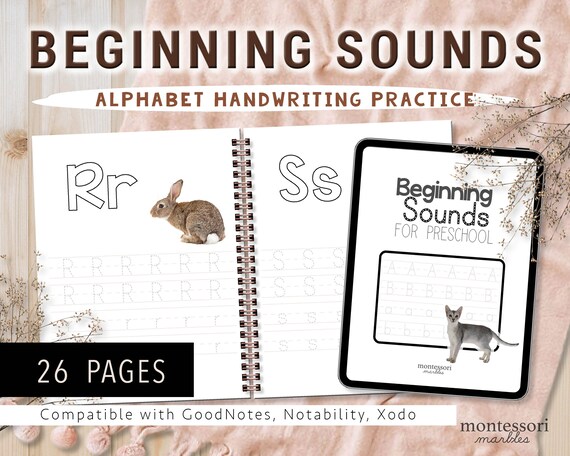 BEGINNING SOUNDS Alphabet Tracing Workbook Handwriting | Etsy