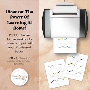 MONTESSORI SNAKE GAME Addition and Subtraction Workbook Bundle ...