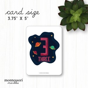 OUTER SPACE Number Flash Cards Toddler and Preschool Printables ...