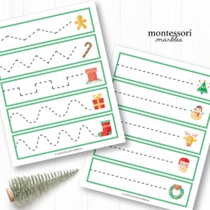 Christmas Cutting Strips Fine Motor Activity for Montessori | Etsy