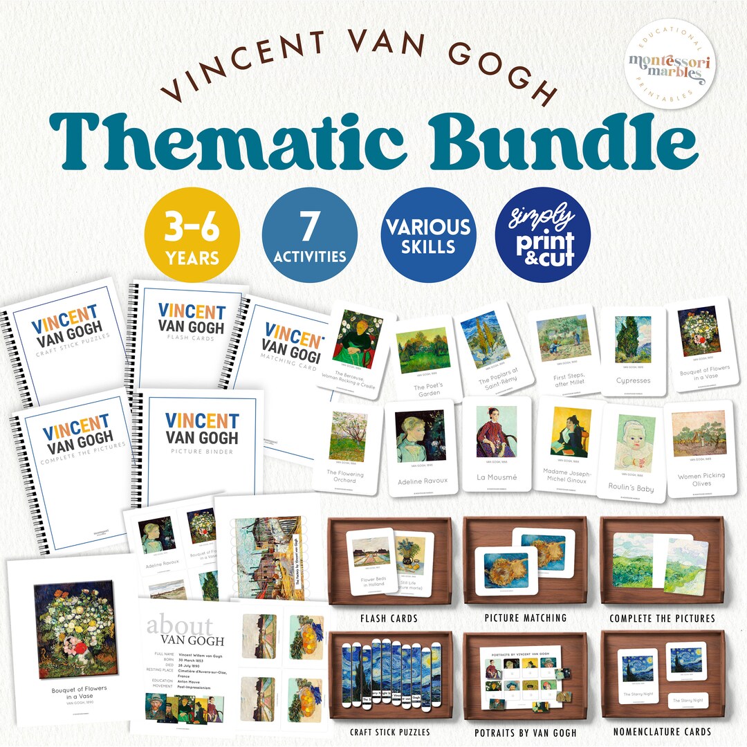 VINCENT VAN GOGH Activity Bundle | Montessori Inspired Resources | Art ...