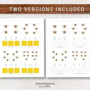 BEE UNIT Addition Clip Cards Simple Addition for - Etsy