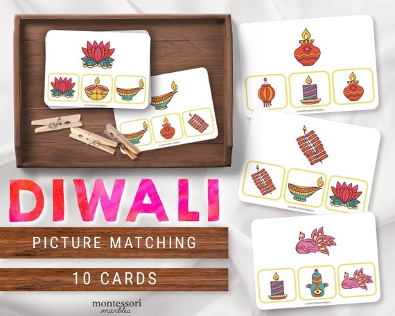 DIWALI Picture Matching Clip Cards Montessori Inspired - Etsy