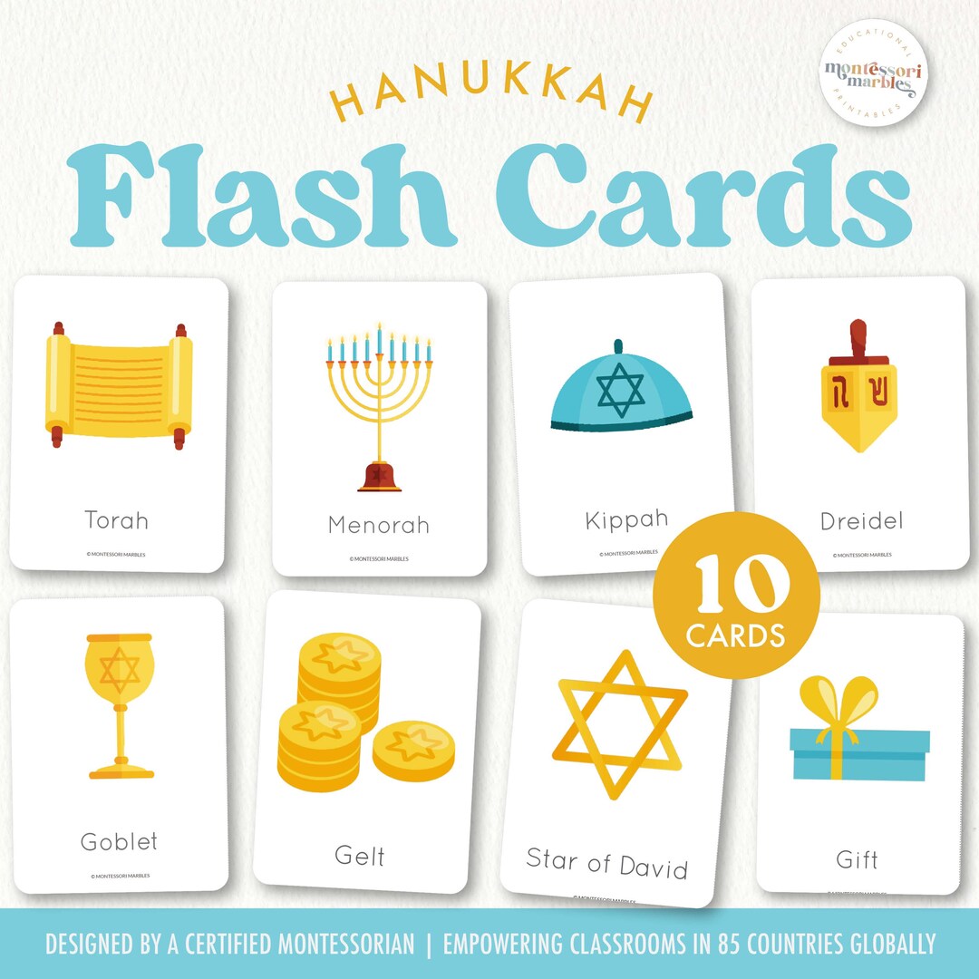 Hanukkah Objects Flash Cards | Cultural Studies | Jewish Holiday ...