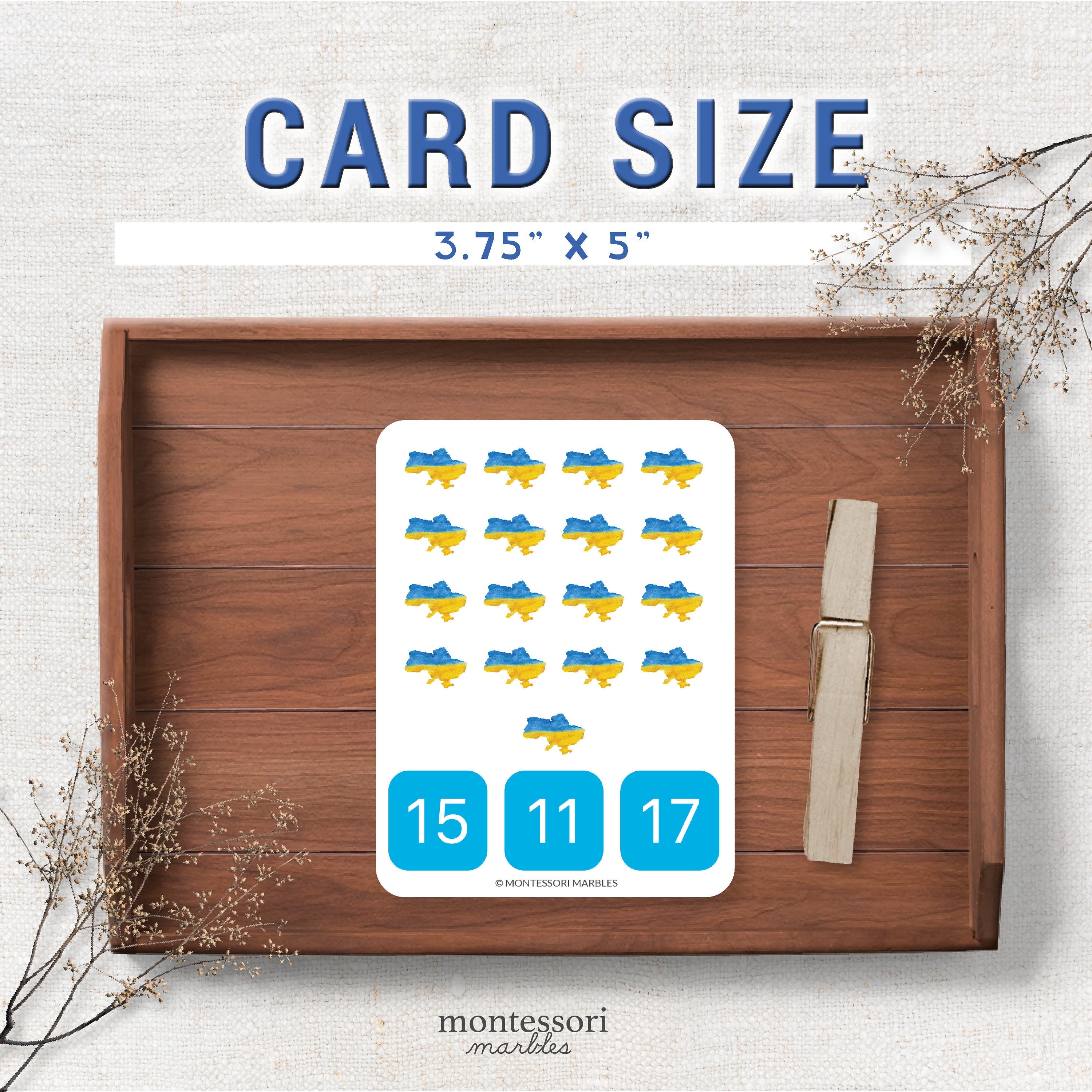 UKRAINE Counting 1 to 20 Cards Kindergarten Math Learn to - Etsy