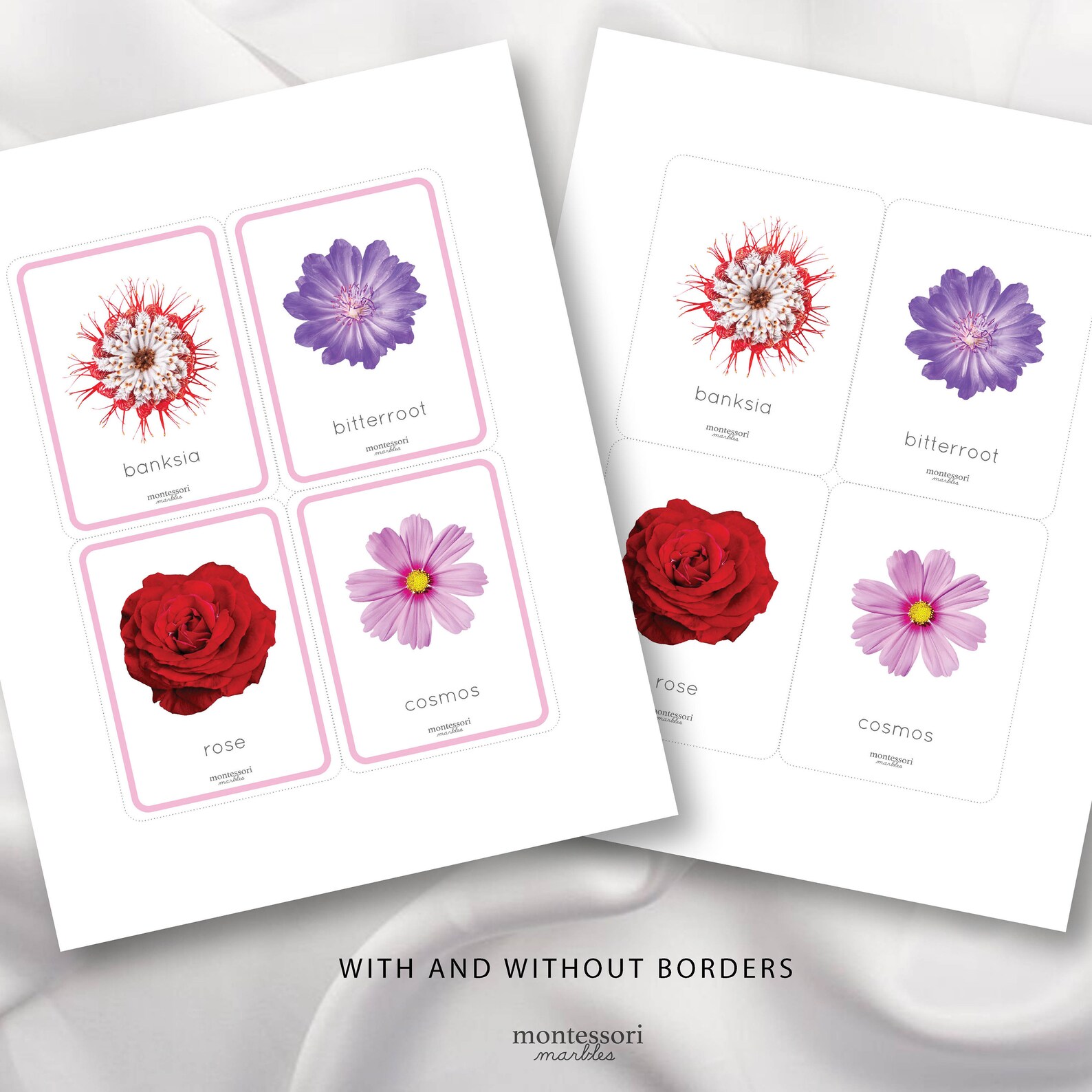 SPRING FLOWERS Flash Cards Montessori Inspired Printable - Etsy