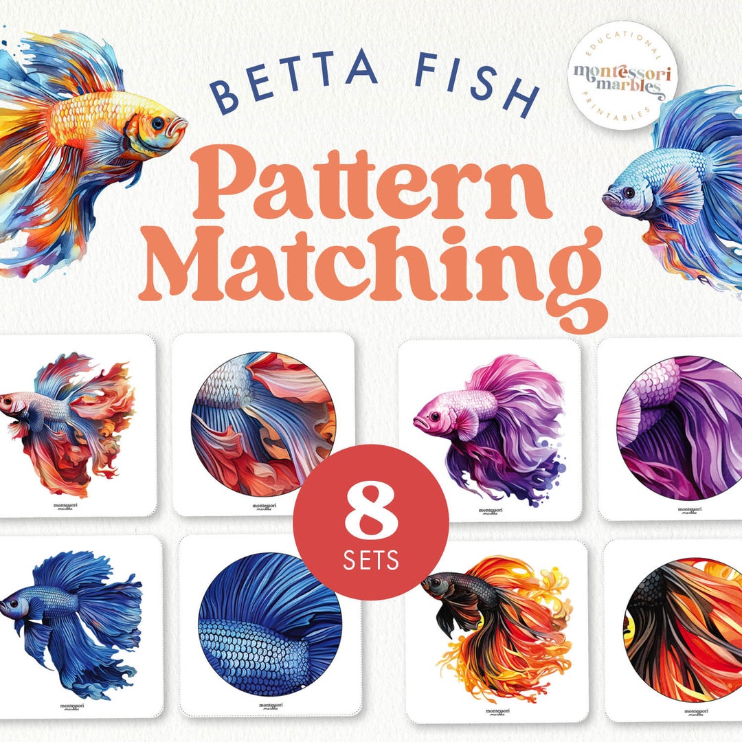 Betta Fish Pattern Matching Puzzle: Montessori Visual Skills (digital ...