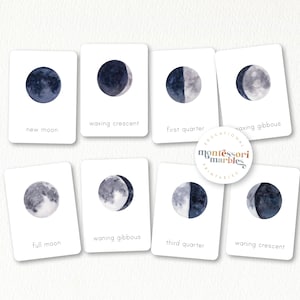 MOON PHASES Montessori Nomenclature Cards | Montessori at Home ...