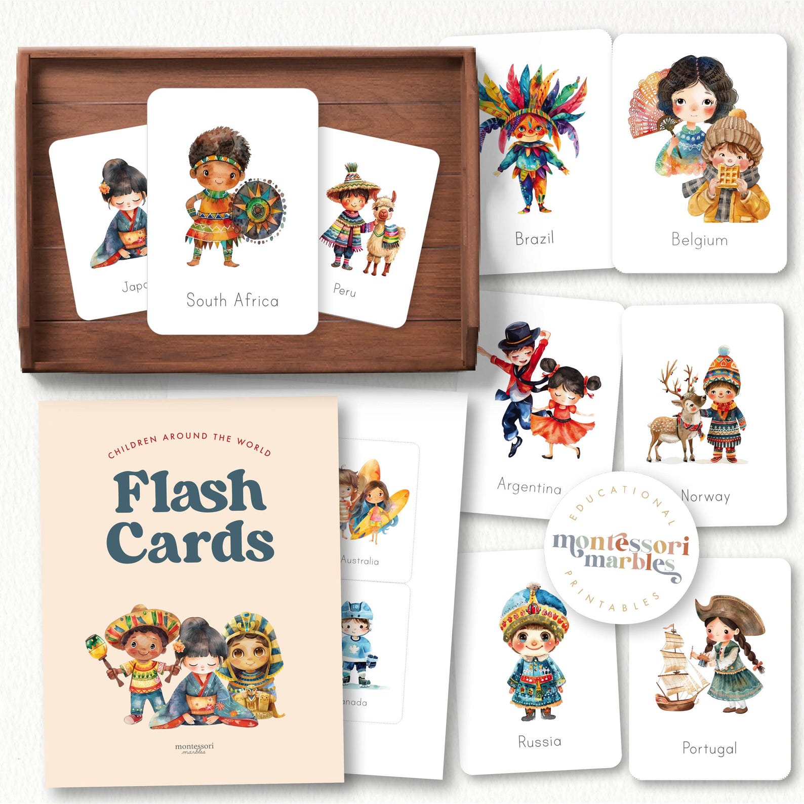 Children Around the World Flash Cards | Montessori Cultural Diversity ...