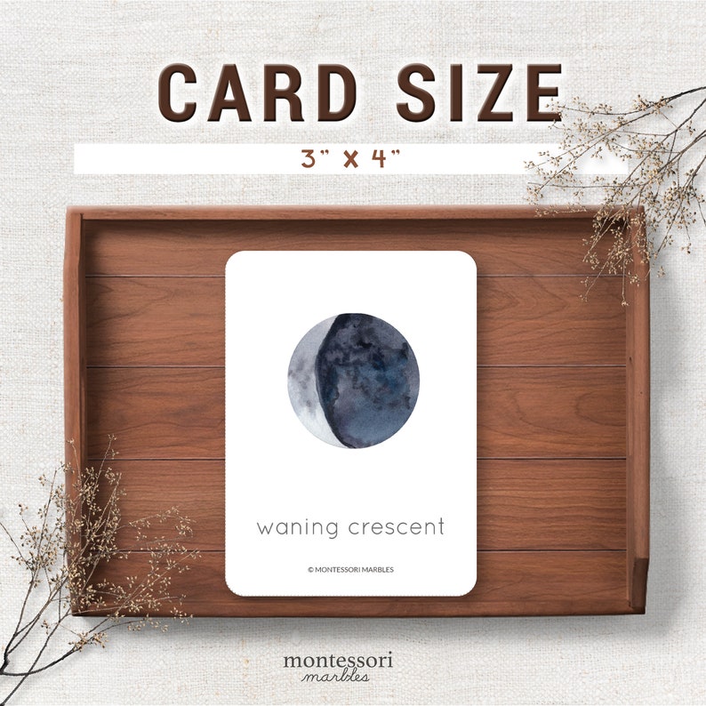 MOON PHASES Montessori Nomenclature Cards Montessori at Home - Etsy
