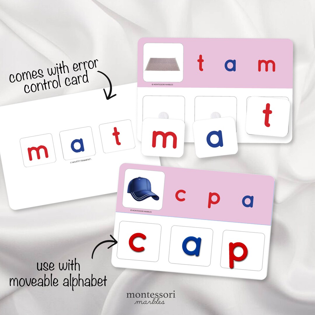 Montessori Pink Series Jumbled Word Cards for Short A - Etsy