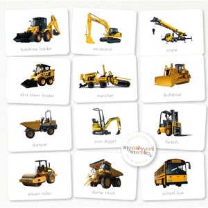 Large Vehicles Flash Cards: Construction & Public Service Trucks ...